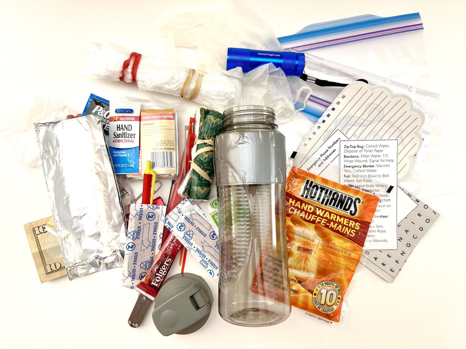 DIY Water Bottle Emergency Kit (With Free Printables) - Single Girl's DIY