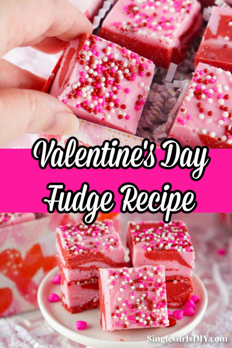 Valentine Fudge (No-Bake Recipe) - Single Girl's DIY