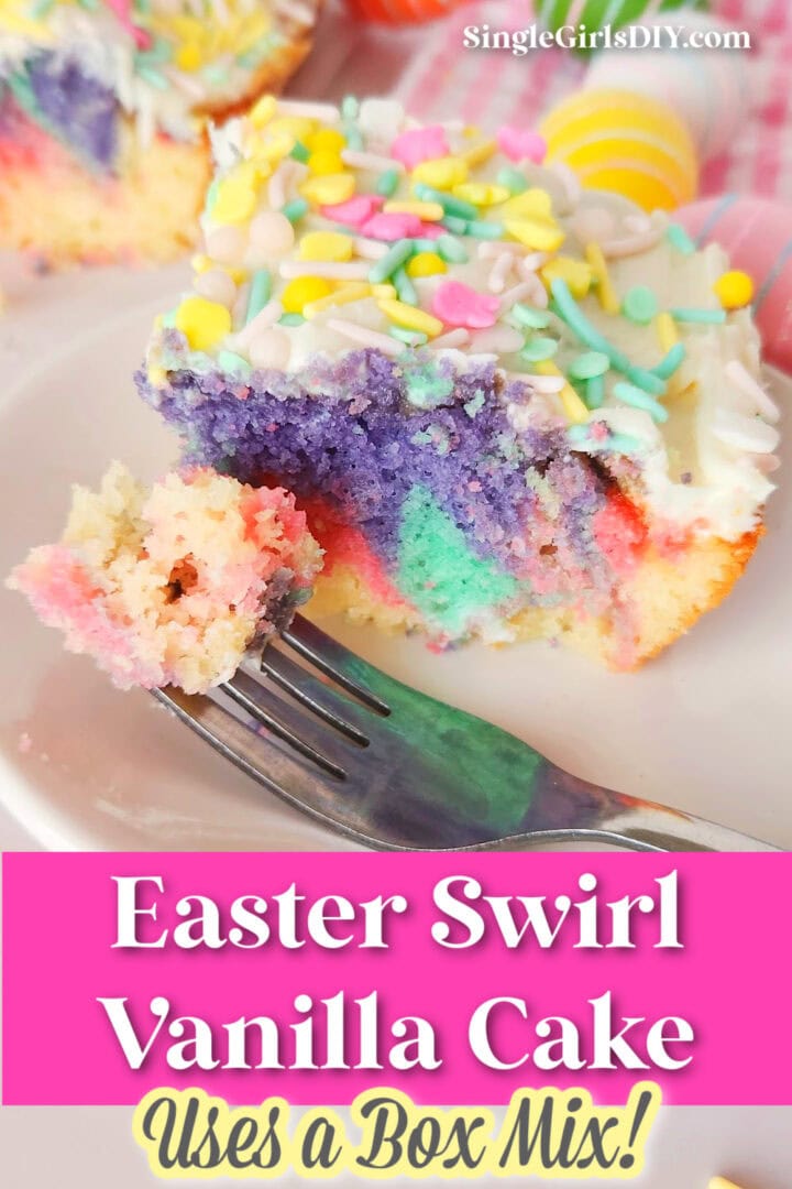 Rainbow Swirled Easter Cake - Single Girl's DIY