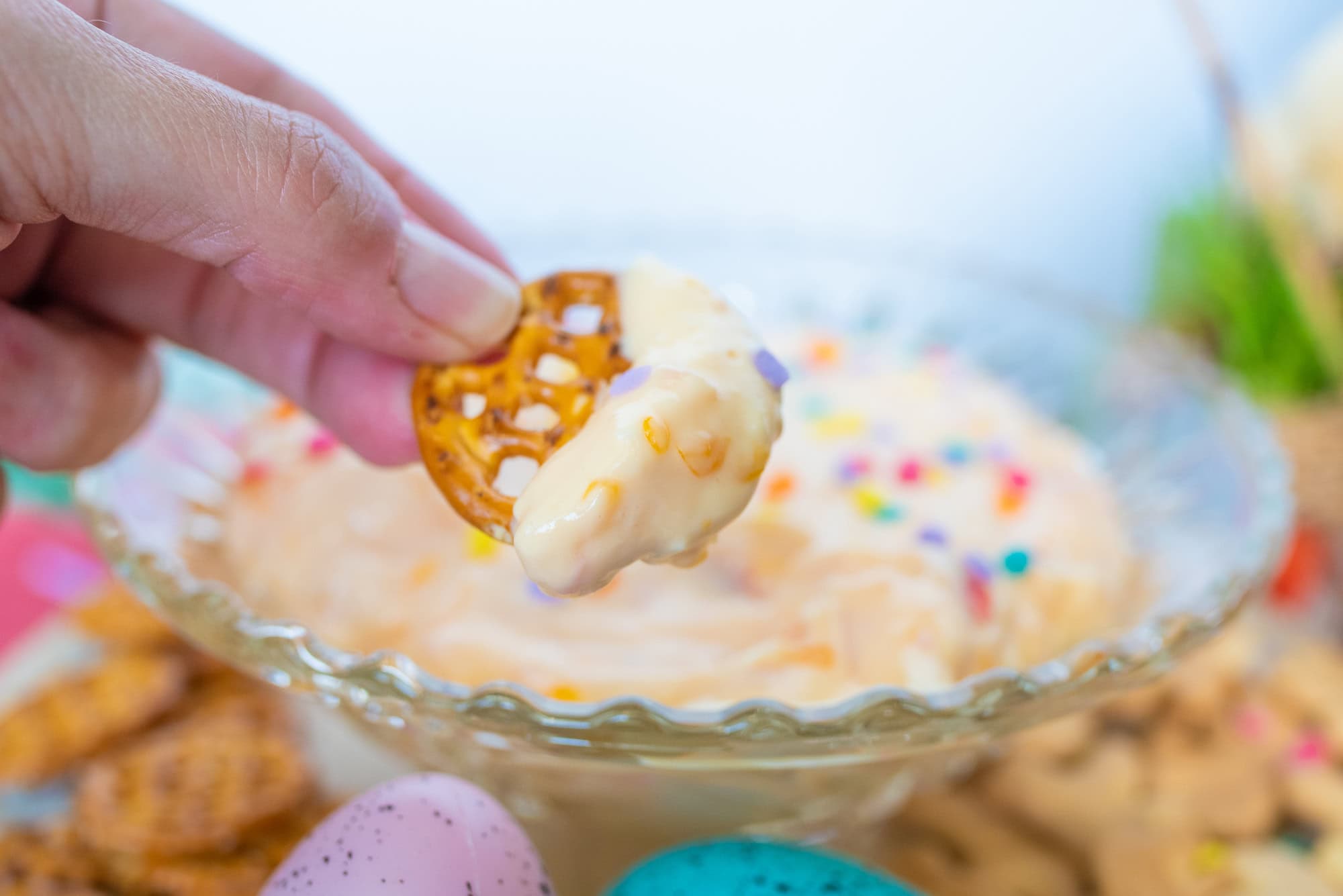 Sweet Easter Dip with Cream Cheese - Single Girl's DIY