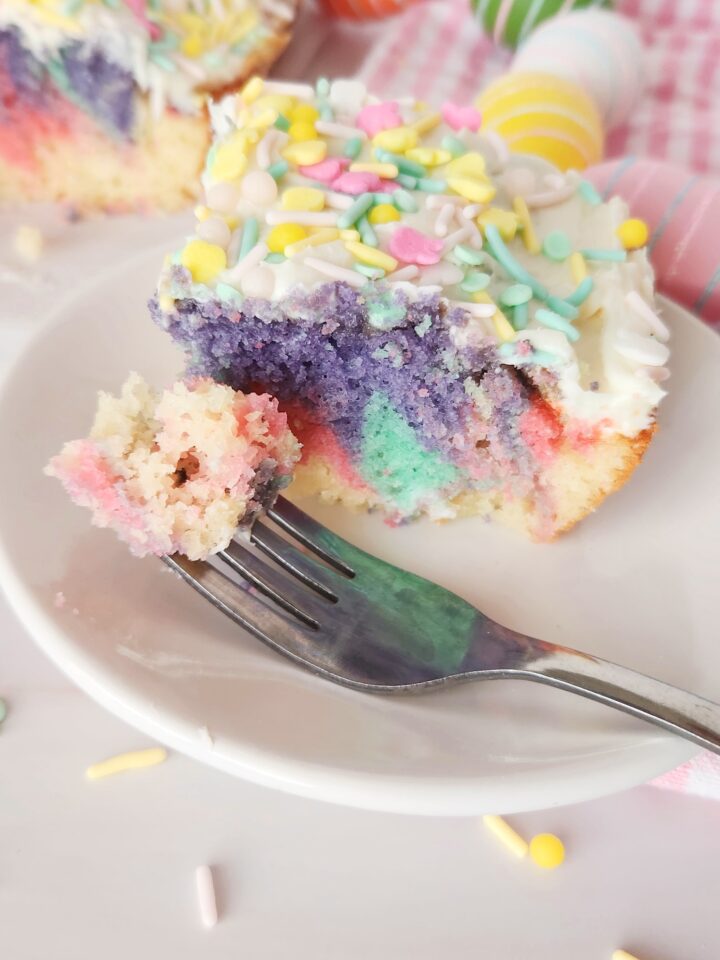 Rainbow Swirled Easter Cake - Single Girl's DIY