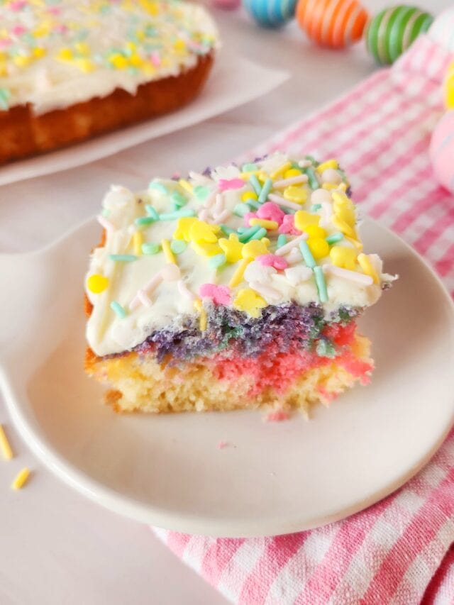 Rainbow Swirled Easter Cake - Single Girl's DIY